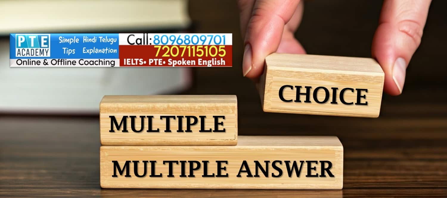 PTE Reading Multiple choice Multiple answer